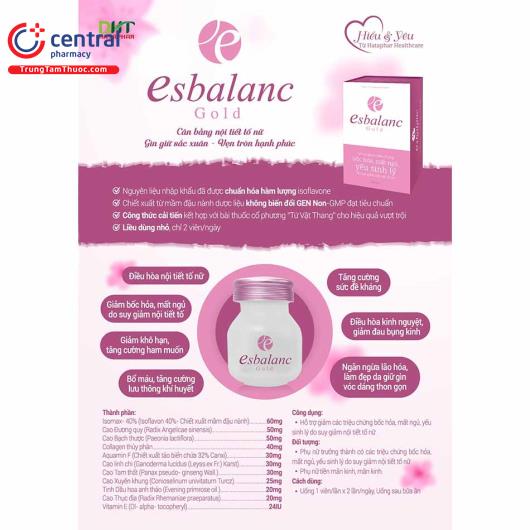 [CHÍNH HÃNG] Thuốc Esbalanc Gold hỗ trợ cân bằng nội tiết tố nữ