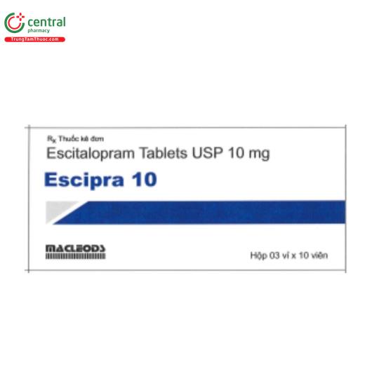 Thuốc Escipra 10mg - Điều trị rối loạn lo âu xã hội, trầm cảm nặng