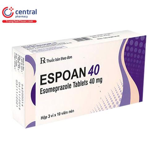 Thuốc Espoan 40 (Esomeprazole 40mg): tác dụng, liều dùng, cách dùng