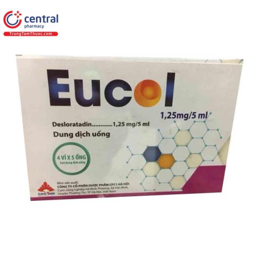 [CHÍNH HÃNG] Thuốc Eucol 1,25mg/5ml điều trị viêm mũi dị ứng