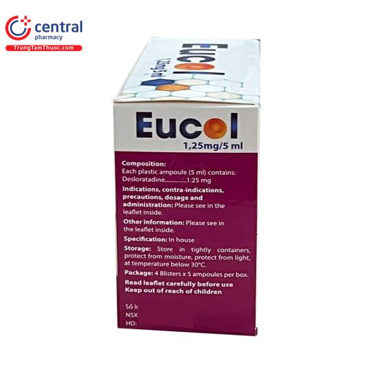 [CHÍNH HÃNG] Thuốc Eucol 1,25mg/5ml điều trị viêm mũi dị ứng