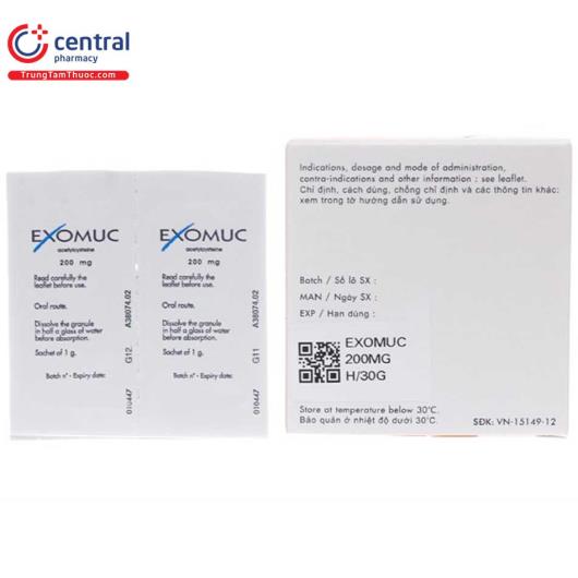 [CHÍNH HÃNG] Thuốc Exomuc 200mg điều trị viêm phổi, viêm phế quản