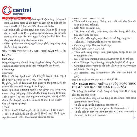 [CHÍNH HÃNG] Thuốc Fasthan 20 - giúp hạ Cholesterol máu