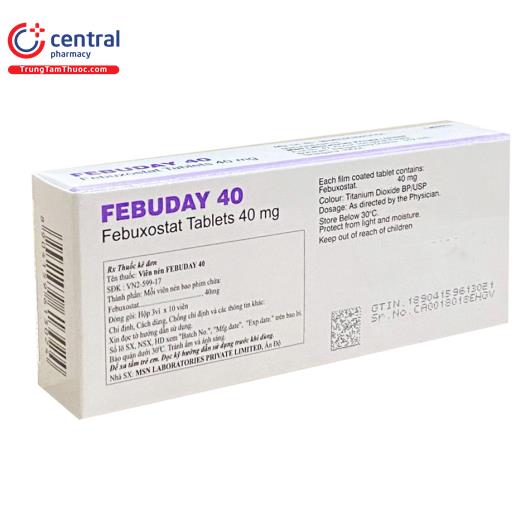 [CHÍNH HÃNG] Thuốc Febuday 40 điều trị chứng tăng acid uric huyết