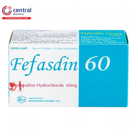 [CHÍNH HÃNG] Thuốc Fefasdin 60 - điều trị viêm mũi dị ứng