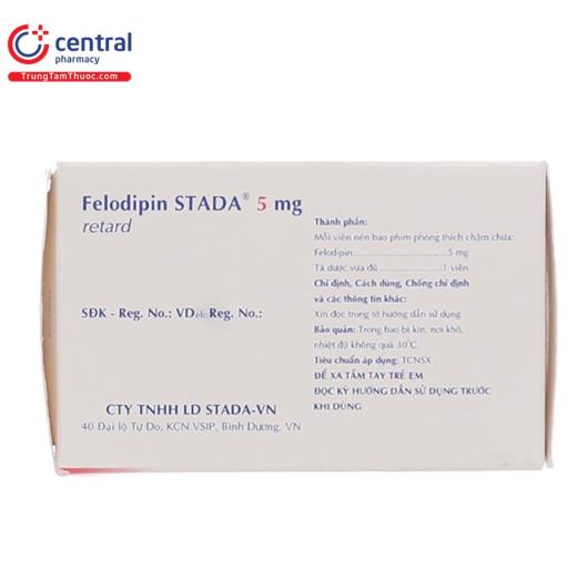 [CHÍNH HÃNG] Thuốc Felodipin Stada 5mg Retard điều trị tăng huyết áp