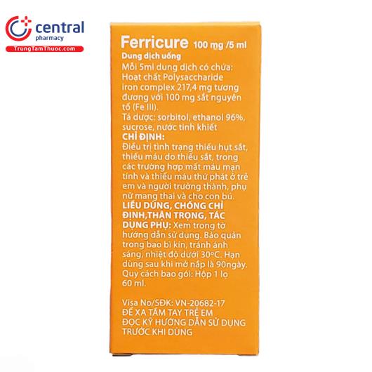Thuốc Ferricure 100mg/5ml sử dụng trong điều trị các bệnh thiếu máu