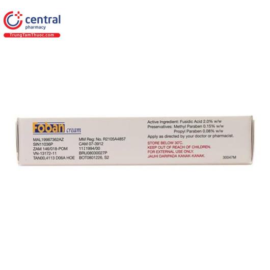 [CHÍNH HÃNG] Thuốc Foban Cream 15g trị viêm nang, vết bỏng nhẹ