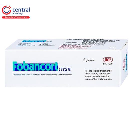 [CHÍNH HÃNG] Thuốc Fobancort Cream 5g trị chốc, viêm nang lông