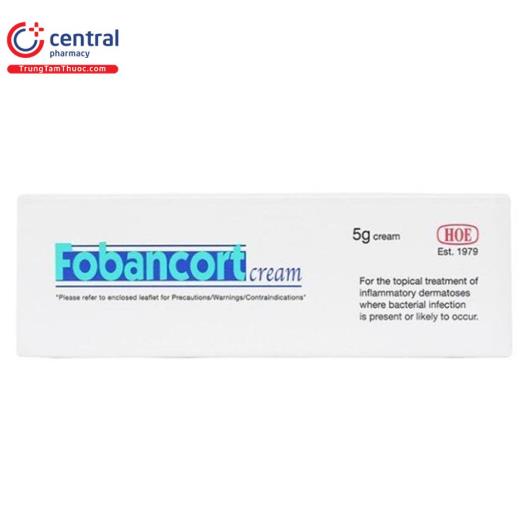 [CHÍNH HÃNG] Thuốc Fobancort Cream 5g trị chốc, viêm nang lông