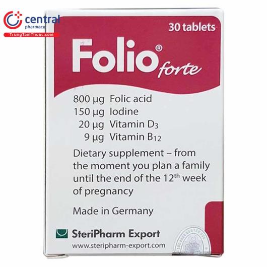 [CHÍNH HÃNG Thuốc Folio forte bổ sung đầy đủ dưỡng chất cho mẹ bầu