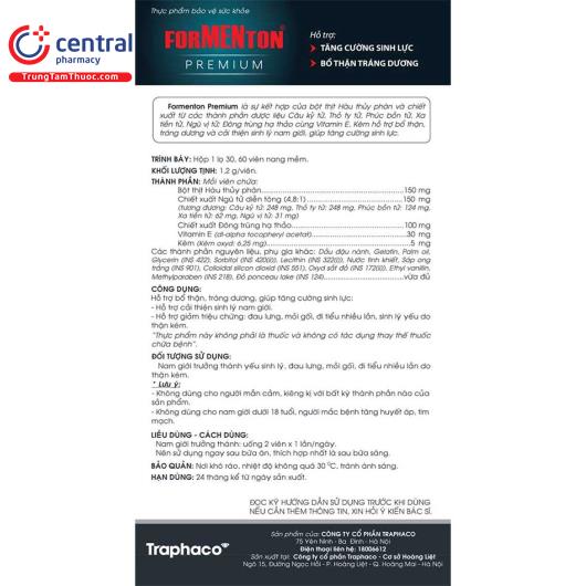 [CHÍNH HÃNG] Viên uống Formenton Premium-cải thiện sức khỏe phái mạnh