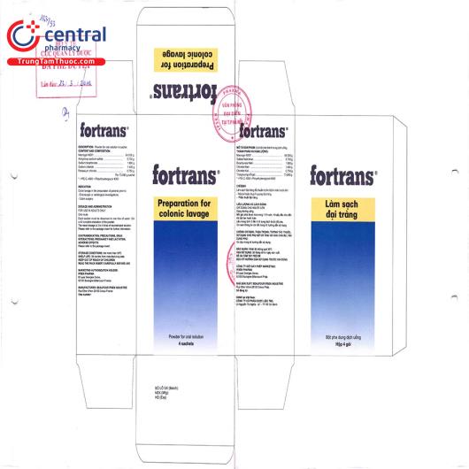 [CHÍNH HÃNG] Thuốc Fortrans - Thuốc bột làm sạch đại tràng