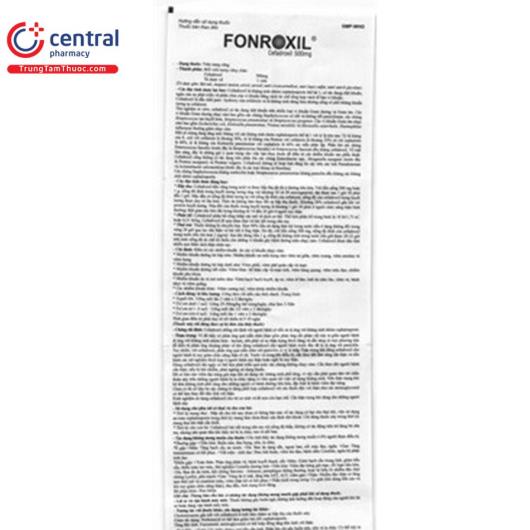 Thuốc Fonroxil (Cefadroxil 500mg): Tác dụng - Chỉ định, Liều lượng