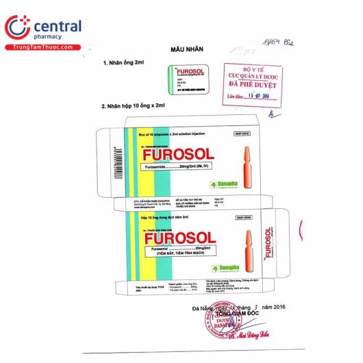 Thuốc Furosol 20mg/2ml: Cách dùng – liều dùng, lưu ý khi sử dụng