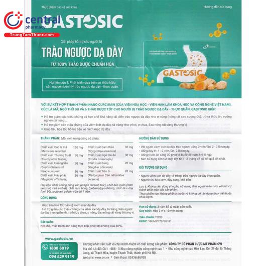 Thuốc Gastosic hỗ trợ trị trào ngược dạ dày - thực quản, giảm ợ hơi