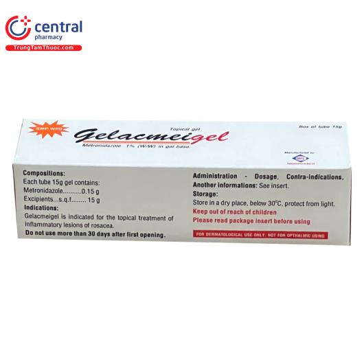 Thuốc Gelacmeigel 15g điều trị mụn trứng cá nhanh chóng nhất