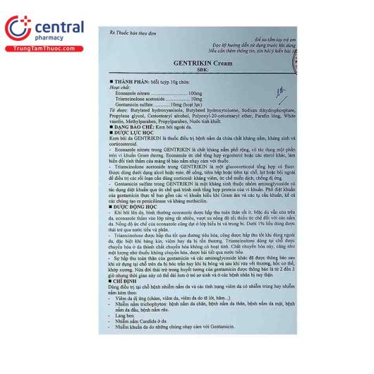 Thuốc Gentrikin - Thuốc trị viêm da, nấm da, hắc lào, lang ben