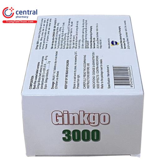 Thuốc Ginkgo 3000 tăng cường tuần hoàn não, dự phòng đột quỵ