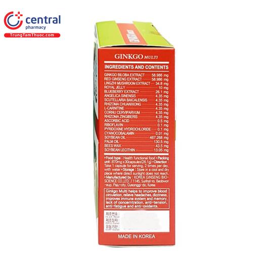 [CHÍNH HÃNG] Ginkgo Multi hỗ trợ cải thiện tuần hoàn não