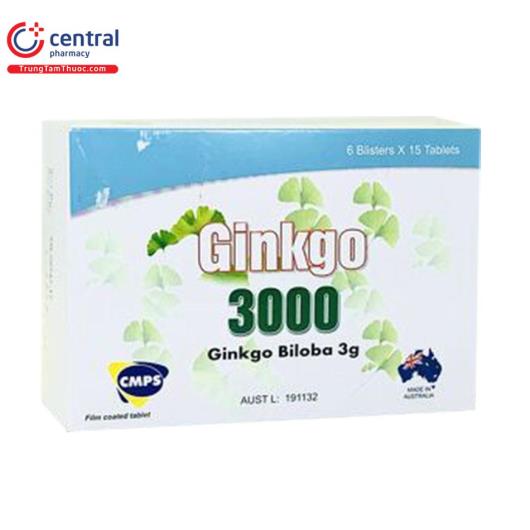 Thuốc Ginkgo 3000 tăng cường tuần hoàn não, dự phòng đột quỵ