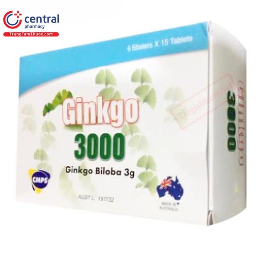 Thuốc Ginkgo 3000 tăng cường tuần hoàn não, dự phòng đột quỵ