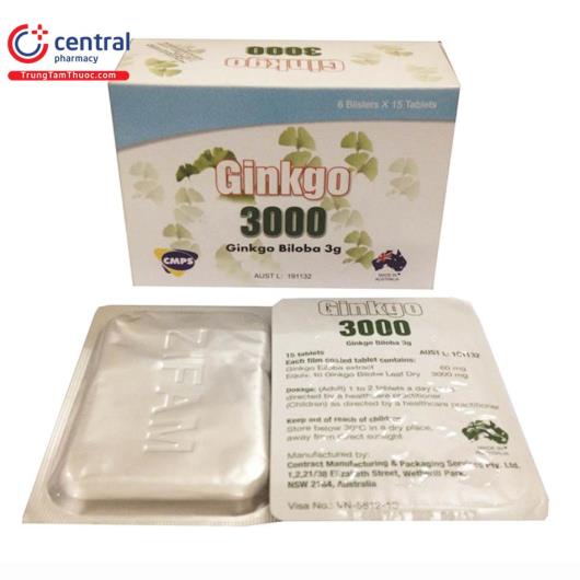 Thuốc Ginkgo 3000 tăng cường tuần hoàn não, dự phòng đột quỵ