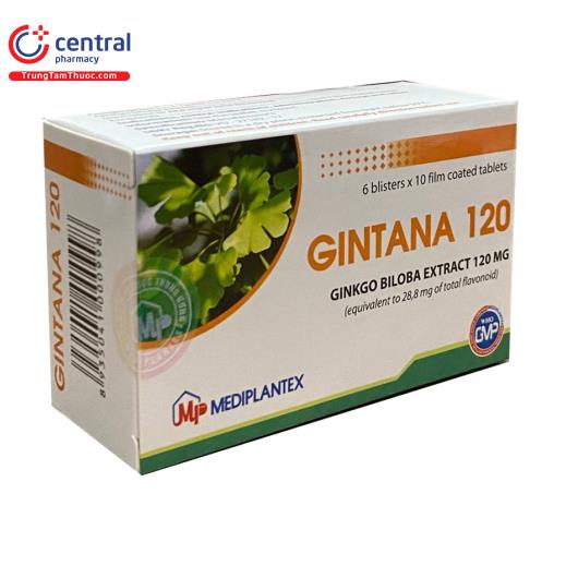 Thuốc Gintana 120 (Ginkgo biloba 120mg): tác dụng, liều dùng