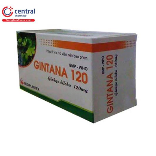 Thuốc Gintana 120 (Ginkgo biloba 120mg): tác dụng, liều dùng