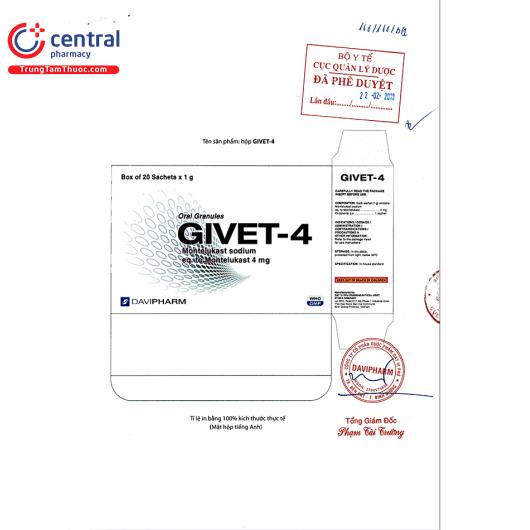 [CHÍNH HÃNG] Thuốc Givet-4 - Thuốc dự phòng và điều trị hen phế quản