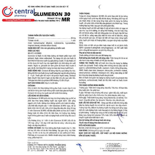 [CHÍNH HÃNG] Thuốc Glumeron 30 MR - Điều trị bệnh tiểu đường type 2