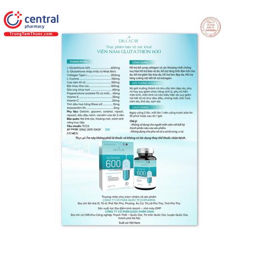 [CHÍNH HÃNG] Glutathione 600 Dr Lacir lấy lại nét đẹp thanh xuân