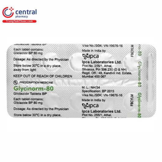 Thuốc Glycinorm-80 - điều trị đái tháo đường không phụ thuộc Insulin