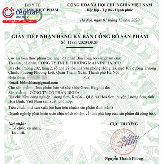 [CHÍNH HÃNG] Thuốc Great Height nâng cao tầm vóc trẻ em Việt Nam