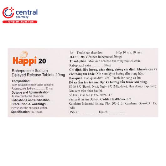 [CHÍNH HÃNG] Thuốc Happi 20 điều trị trào ngược dạ dày thực quản