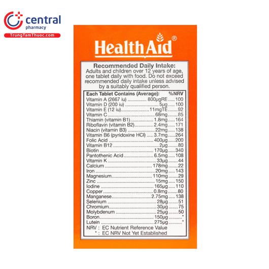 [CHÍNH HÃNG] Healthaid A To Z Multivit (30v) bổ sung vitamin