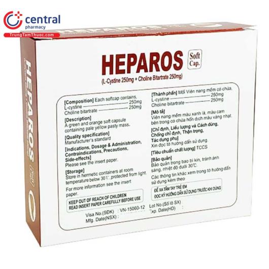 Thuốc Heparos - Tăng cường chức năng gan, bảo vệ gan, giảm nám