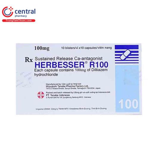 [CHÍNH HÃNG] Thuốc điều trị đau thắt ngực Herbesser R100 tác dụng,giá