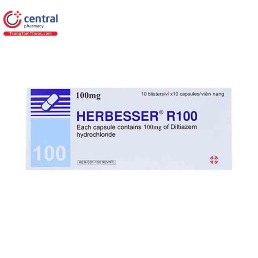 [CHÍNH HÃNG] Thuốc điều trị đau thắt ngực Herbesser R100 tác dụng,giá