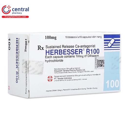 [CHÍNH HÃNG] Thuốc điều trị đau thắt ngực Herbesser R100 tác dụng,giá