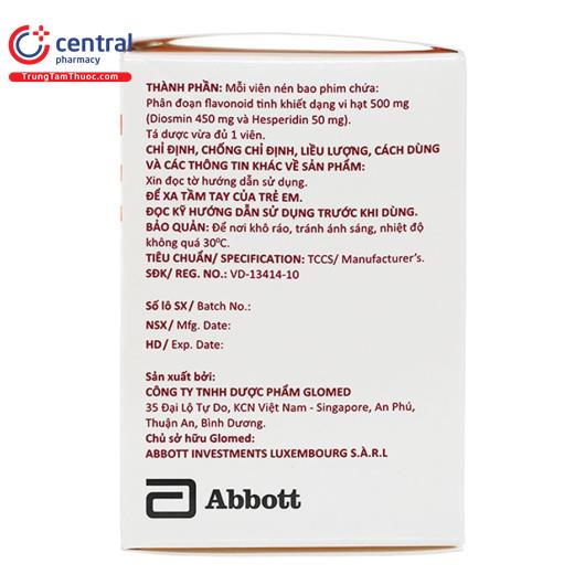 [CHÍNH HÃNG] Thuốc Hesmin 500mg Abbott - giải pháp cho người bệnh trĩ