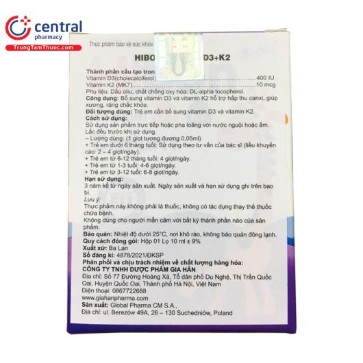 [CHÍNH HÃNG] Hibon Vitamin D3 K2 Infant giúp bé cao lớn