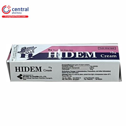 Thuốc trị viêm da Hidem Cream 15g: Chỉ định, Liều dùng và Cách dùng