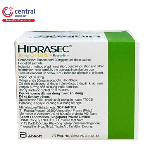 [CHÍNH HÃNG] Thuốc Hidrasec 30mg Children - Thuốc điều trị tiêu chảy cấp