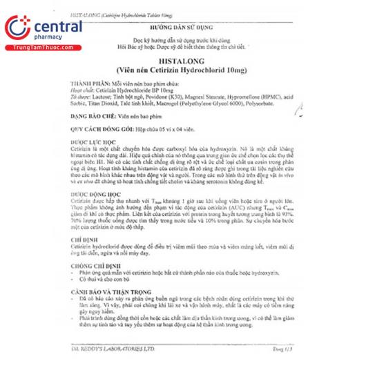 [CHÍNH HÃNG] Thuốc Histalong - Thuốc chống viêm mũi dị ứng