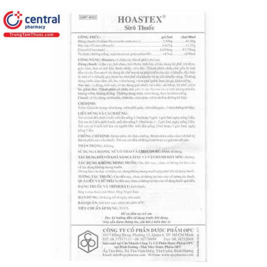 Thuốc HoAstex (chai 90ml) dùng cho người bệnh bị ho lâu ngày, ho gió