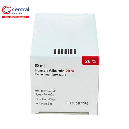 [CHÍNH HÃNG] Thuốc Human Albumin 20% Behring, Low Salt 50ml
