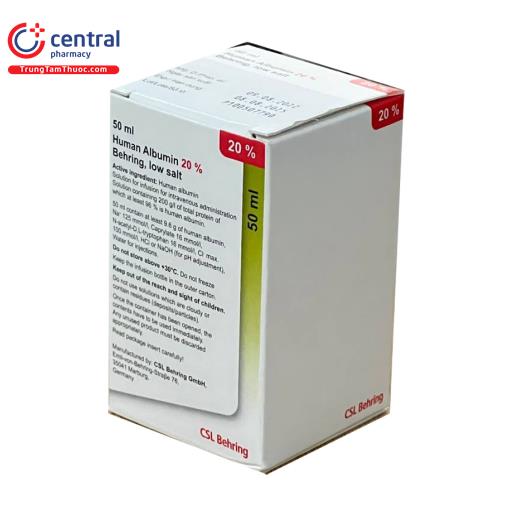 [CHÍNH HÃNG] Thuốc Human Albumin 20% Behring, Low Salt 50ml