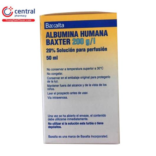 [CHÍNH HÃNG] Thuốc Human Albumin Baxter 200 g/l 20% 50ml