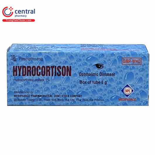 Thuốc mỡ tra mắt Hydrocortison 5g Medipharco điều trị viêm kết mạc